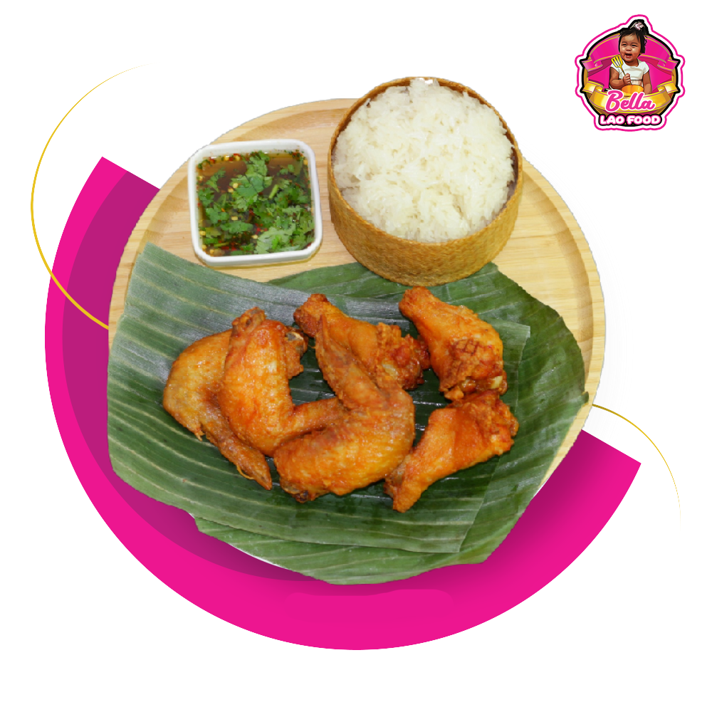 Fried Wings Daddy with Sticky rice | Bella's Lao Beef Jerky & Cafe